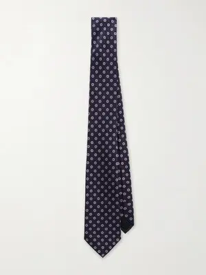 Saint Laurent 7cm Silk-jacquard Tie - Blue