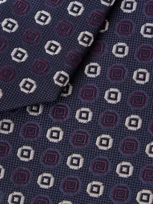 Saint Laurent 7cm Silk-jacquard Geometric Motif Neck Tie