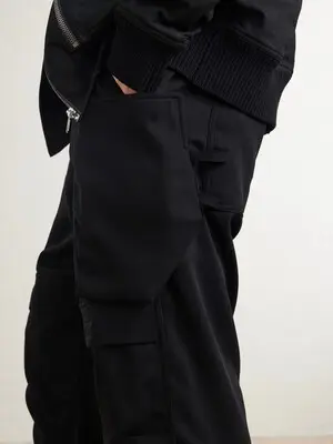 Rick Owens Stefan Flared Grain De Poudre Wool Cargo Trousers