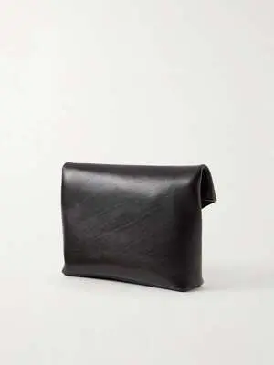 Saint Laurent Cassandre-embellished Full-grain Leather Messenger Bag