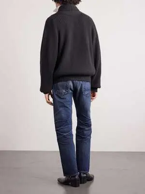 TOM FORD Double-breasted Ribbed Cashmere And Wool-blend Cardigan