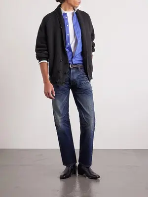 TOM FORD Double-breasted Ribbed Cashmere And Wool-blend Cardigan
