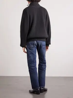 TOM FORD Double-breasted Ribbed Cashmere And Wool-blend Cardigan