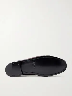 Saint Laurent Logo-embellished Leather Penny Loafers - Red