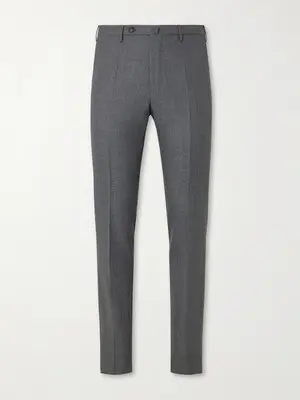 SLOWEAR Straight-leg Wool-canvas Trousers - Gray
