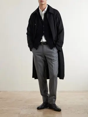 SLOWEAR Straight-leg Wool Canvas Trousers