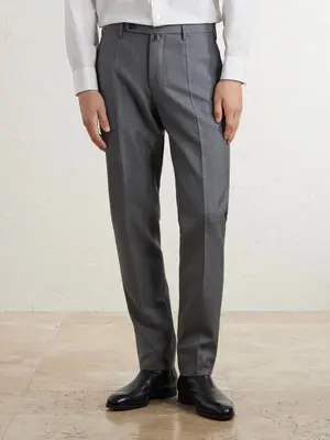 SLOWEAR Straight-leg Wool Canvas Trousers