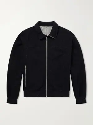 Rick Owens Wool And Cotton-blend Zip-up Sweater - Black