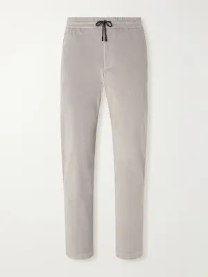 Sease Mindset Slim-fit Corduroy Drawstring Trousers - Gray