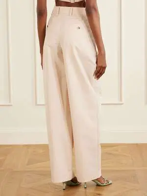 Wardrobe.NYC Pleated Cotton-blend Wide-leg Pants