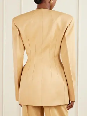 Wardrobe.NYC Double-breasted Twill Mini Dress - Neutrals
