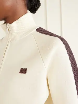WALES BONNER Tide Logo Embroidered Knitted Track Jacket