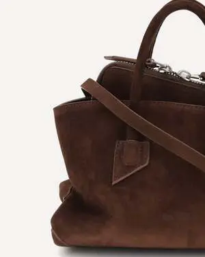 Attico La Passeggiata Mini Suede Handbag - Brown