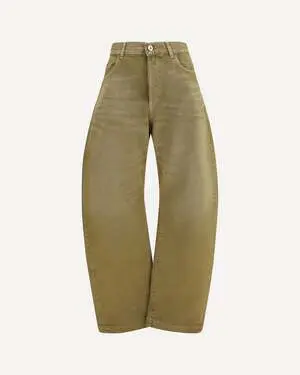 Attico Wide-leg Jeans With Back Belt Detail - Brown