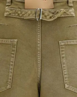 Attico Wide-leg Jeans With Back Belt Detail - Brown