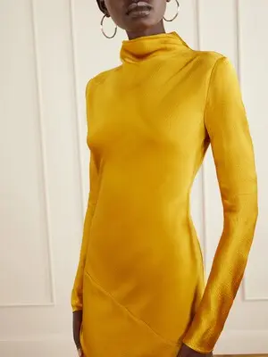 Tove Gio Open-back Silk-cloqué Maxi Dress - Yellow