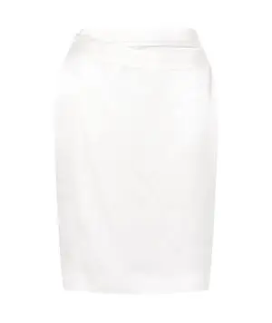 Tove June Silk-satin Knee-length Skirt - White