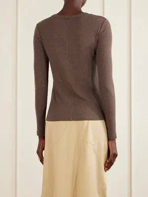 Max Mara Ribbed Jersey T-shirt - Brown