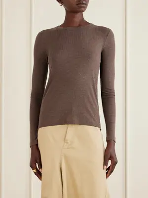 Max Mara Ribbed Jersey T-shirt - Brown