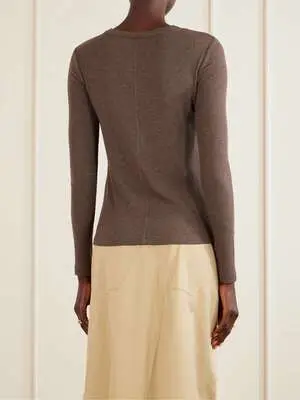 Max Mara Salmone Ribbed Jersey T-shirt