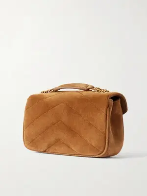 Saint Laurent Loulou Cassandra-embellished Suede Shoulder Bag