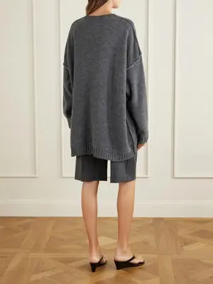 MAISON MARGIELA Oversized Wool And Alpaca-blend V-neck Sweater