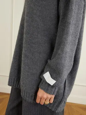 MAISON MARGIELA Oversized Wool And Alpaca-blend V-neck Sweater