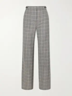Stella McCartney Checked Wool Straight-leg Pants - Gray