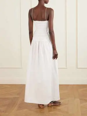 Matteau Shirred Organic Cotton Midi Dress