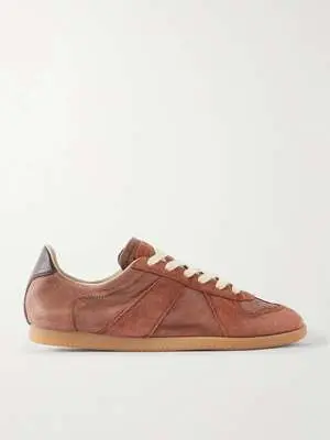 MAISON MARGIELA Replica Suede-trimmed Textured-leather Sneakers - Copper
