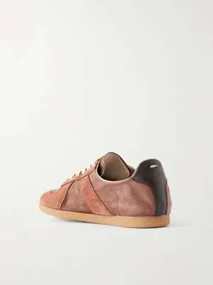 MAISON MARGIELA Replica Suede-trimmed Textured-leather Sneakers