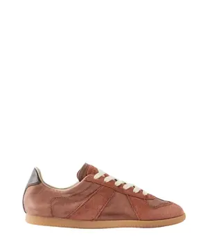 MAISON MARGIELA Replica Suede-trimmed Textured-leather Sneakers - Metallic