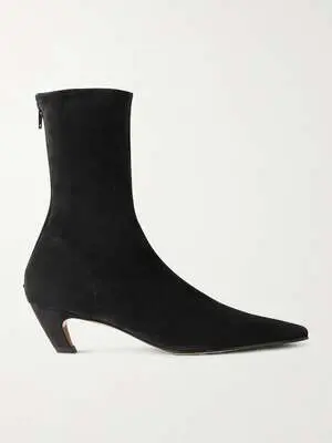 Khaite Arizona Suede Ankle Boots - Black