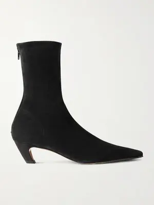 Khaite Arizona Suede Ankle Boots - Black