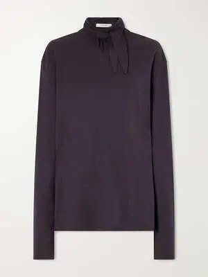 LEMAIRE Tie-detailed Cotton-jersey Blouse