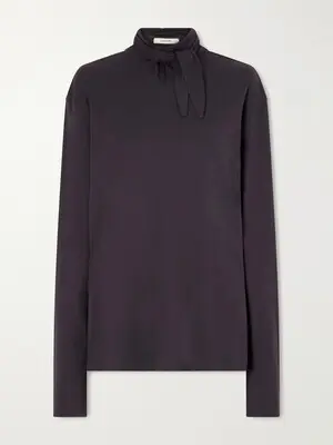 LEMAIRE Tie-detailed Cotton-jersey Blouse