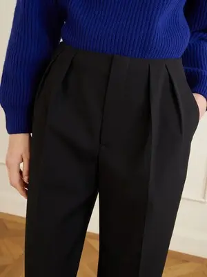 JIL SANDER Pleated Wool Straight-leg Trousers