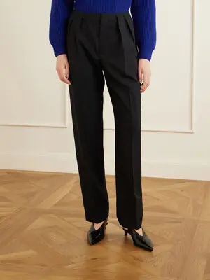 JIL SANDER Pleated Wool Straight-leg Trousers