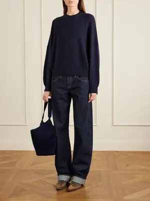 Khaite Lotus Suede Shoulder Bag