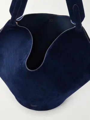 Khaite Lotus Suede Shoulder Bag
