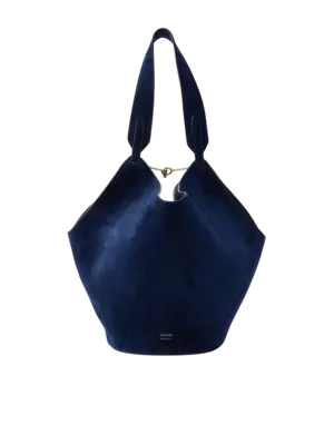 Khaite Lotus Suede Shoulder Bag - Blue