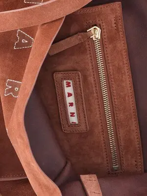Marni Suede Logo Tote Bag