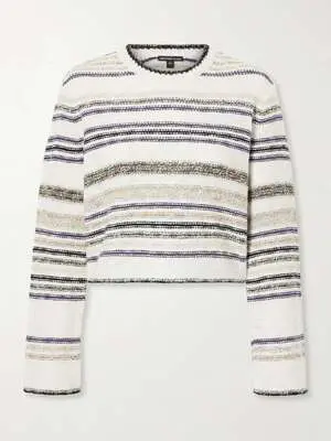 JAMES PERSE Striped Knitted Cotton-blend Sweater