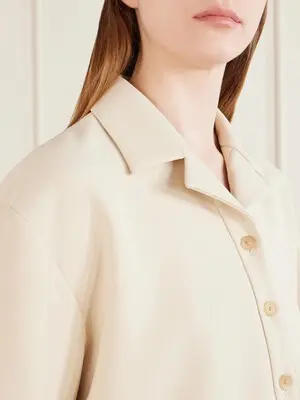 Khaite Loucin Naia-blend Crepe T-shirt - Neutrals