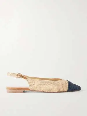 Gabriela Hearst Strength Crocheted-raffia Ballet Flats