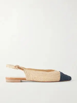 Gabriela Hearst Strength Crocheted-raffia Ballet Flats - Neutrals