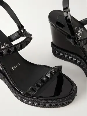 CHRISTIAN LOUBOUTIN Pyraclou 110 Studded Leather Wedge Sandals