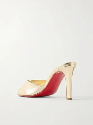 CHRISTIAN LOUBOUTIN Metallic Leather Fanny 85 Sandals - Gold