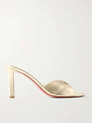 CHRISTIAN LOUBOUTIN Fanny 85 Metallic Leather Sandals - Silver