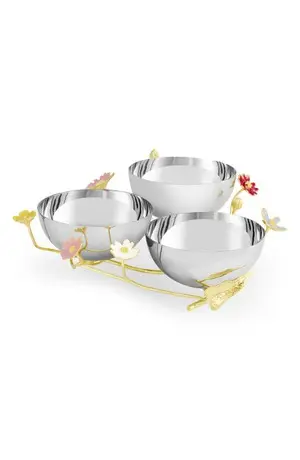Michael Aram Wildflower Triple Dish - Silver Multi
